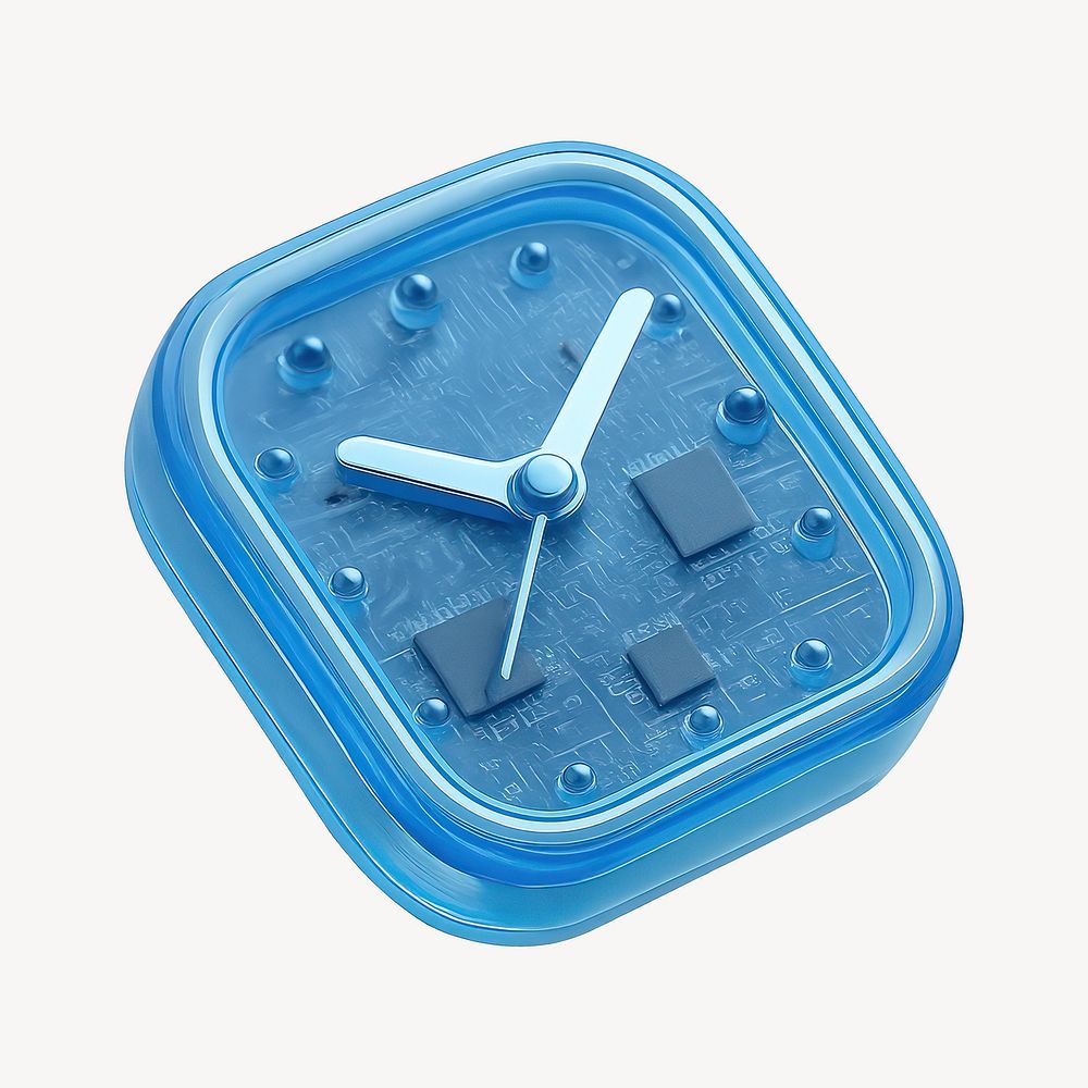 Modern blue transparent clock | Free Photo Illustration - rawpixel