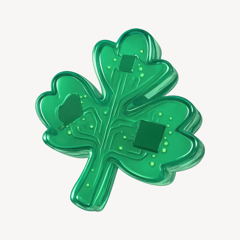 Digital clover with circuit design | Free Photo Illustration - rawpixel