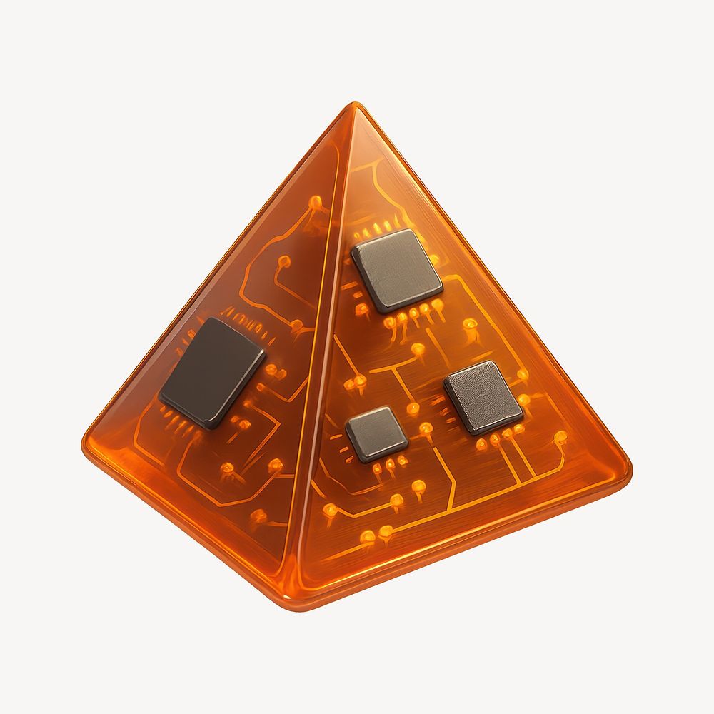 Futuristic orange pyramid technology | Free Photo Illustration - rawpixel