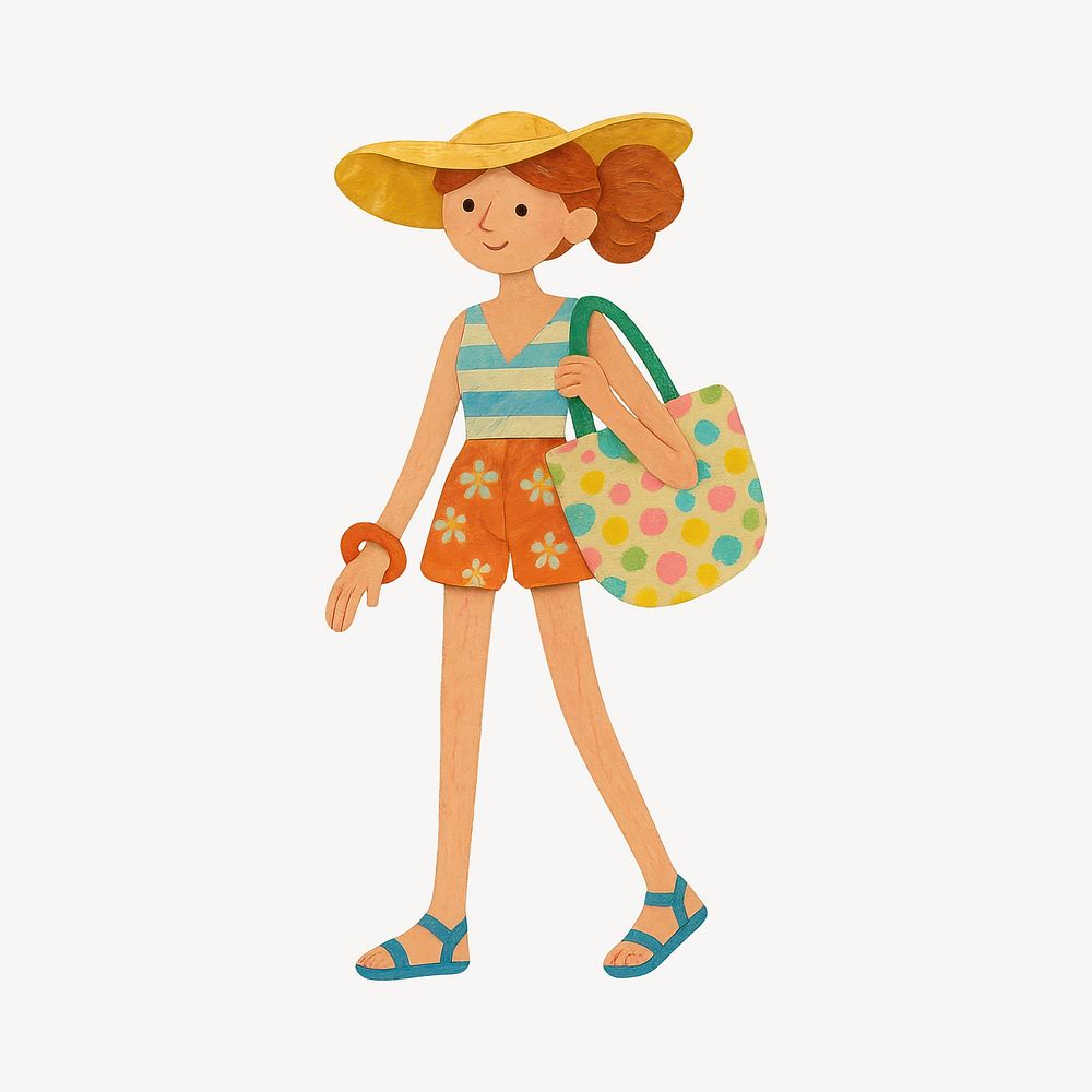 Whimsical summer beach illustration | Free Photo Illustration - rawpixel