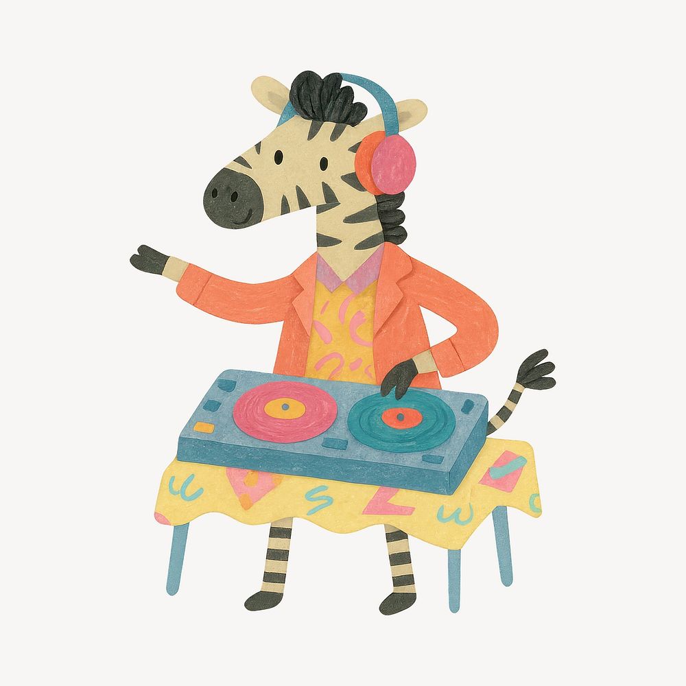 Zebra DJ spinning tunes | Free Photo Illustration - rawpixel