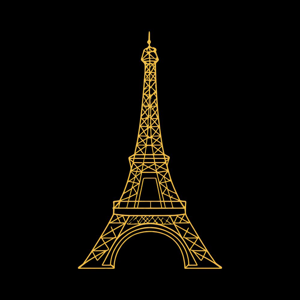 Golden Eiffel Tower illustration | Free Photo Illustration - rawpixel