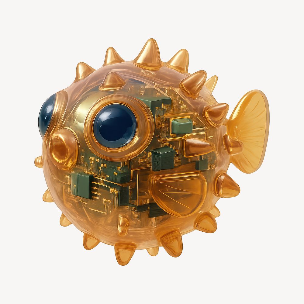 Futuristic robotic pufferfish design | Free Photo Illustration - rawpixel