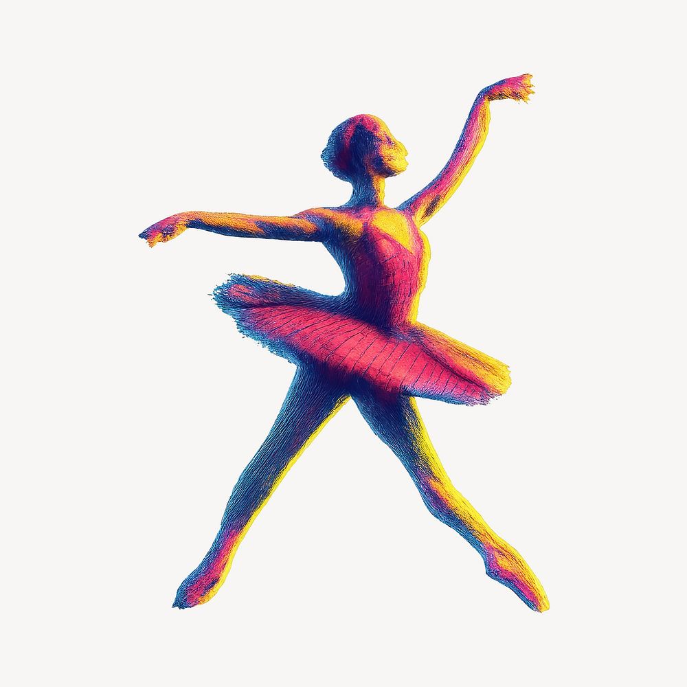 Colorful abstract ballet dancer | Free Photo Illustration - rawpixel