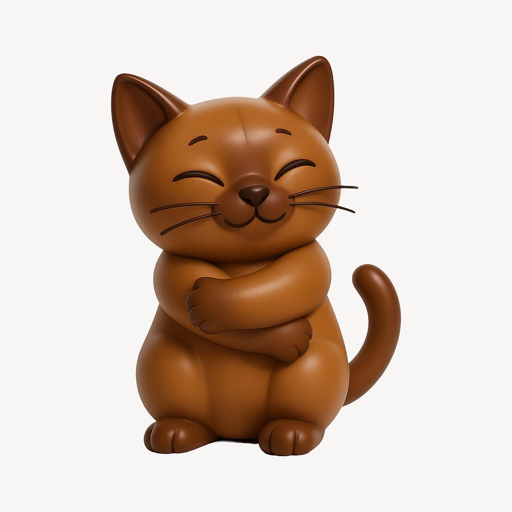 Cute cartoon cat hugging itself | Free Photo Illustration - rawpixel