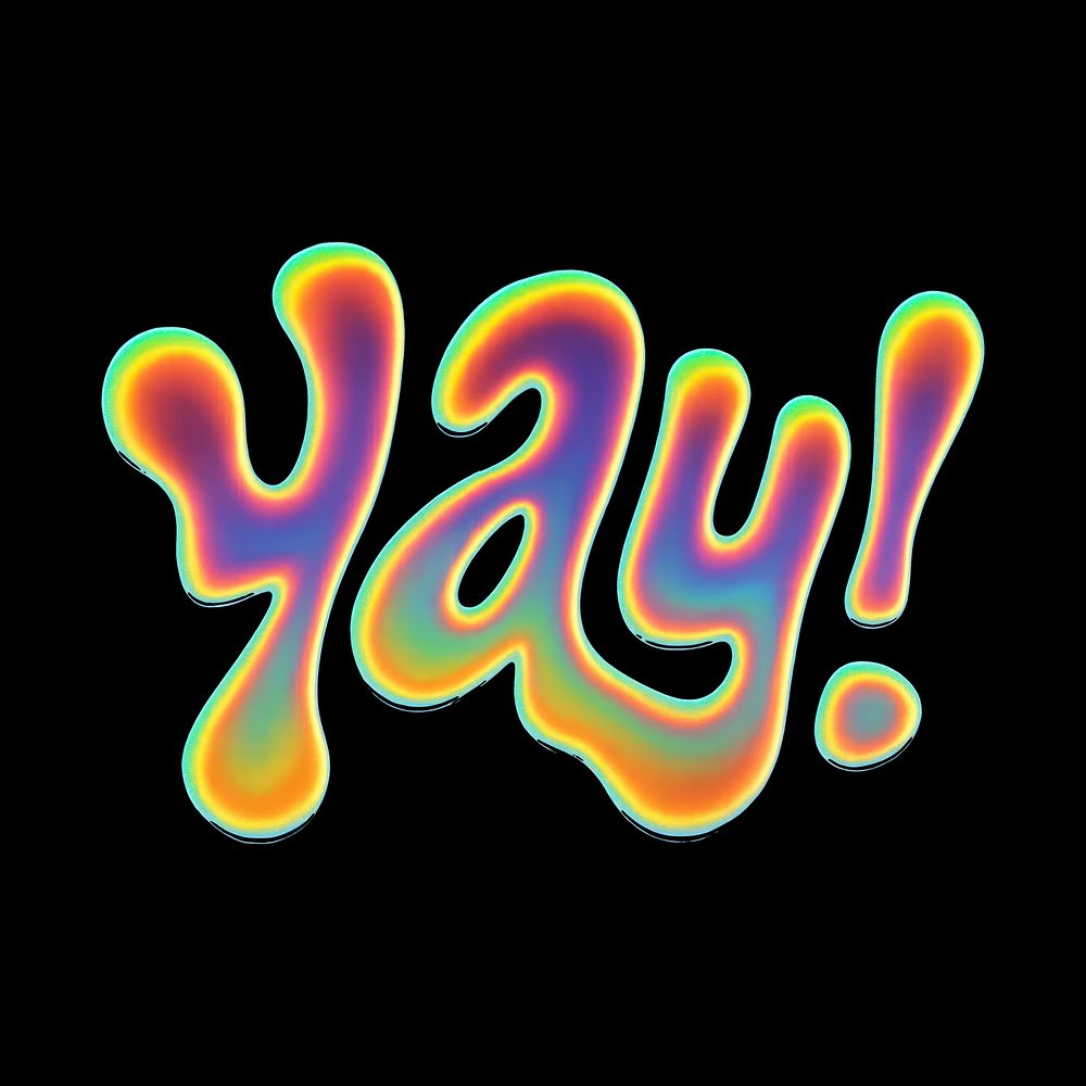 Yay Word Typography Design Images | Free Photos, PNG Stickers ...