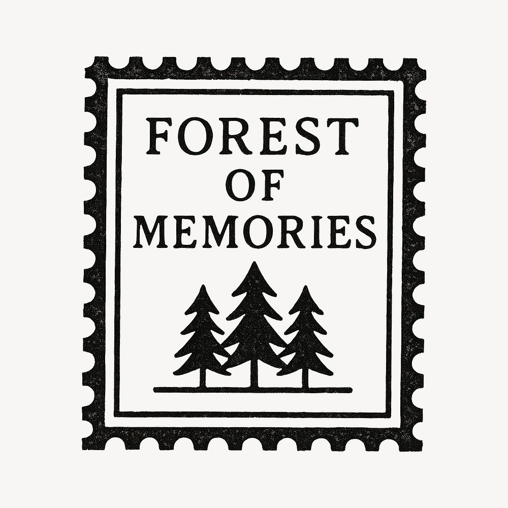 Vintage forest stamp illustration | Free Photo Illustration - rawpixel