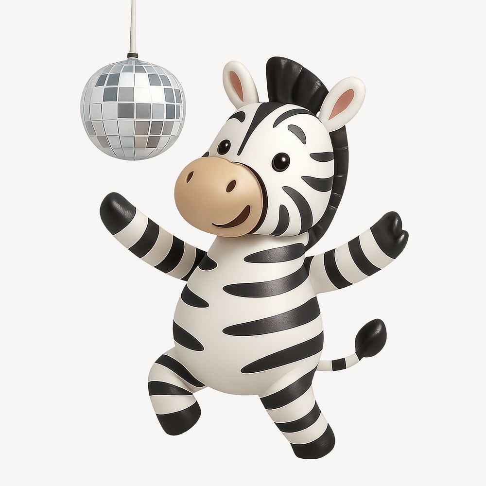 Dancing zebra with disco ball | Free Photo Illustration - rawpixel