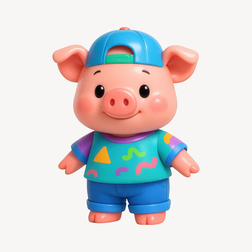 Cute cartoon pig character | Free Photo Illustration - rawpixel