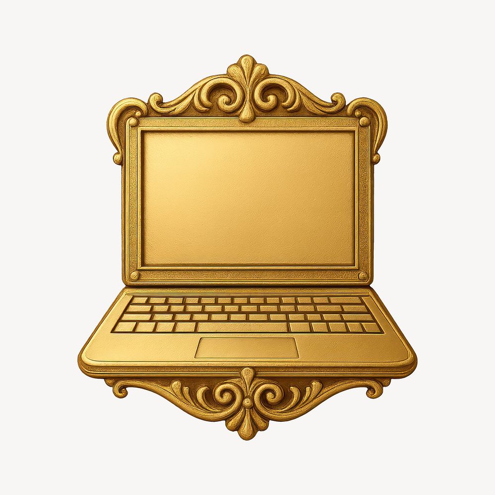 Elegant golden laptop frame design | Free Photo Illustration - rawpixel