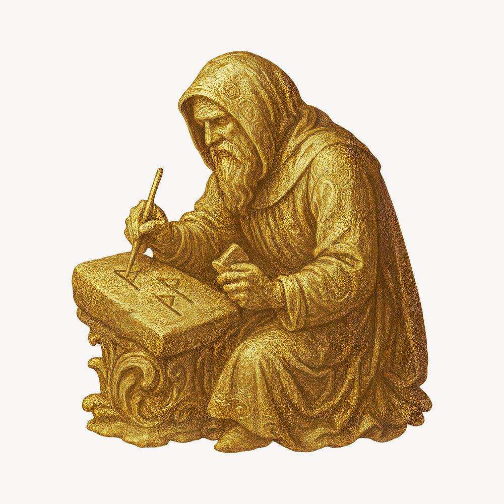 Ancient craftsman carving stone | Free Photo Illustration - rawpixel