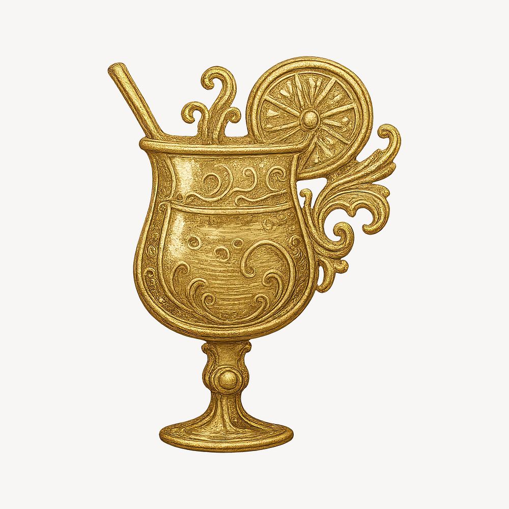 Ornate golden cocktail design | Free Photo Illustration - rawpixel