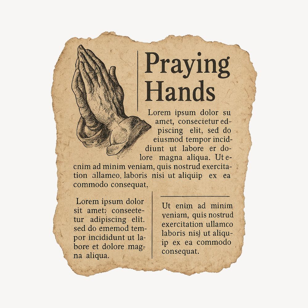 Vintage praying hands illustration | Free Photo Illustration - rawpixel