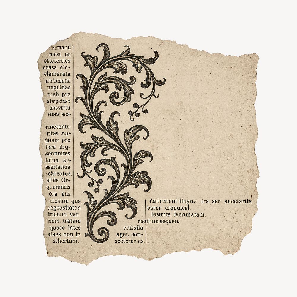 Vintage ornate floral scroll design | Free Photo Illustration - rawpixel