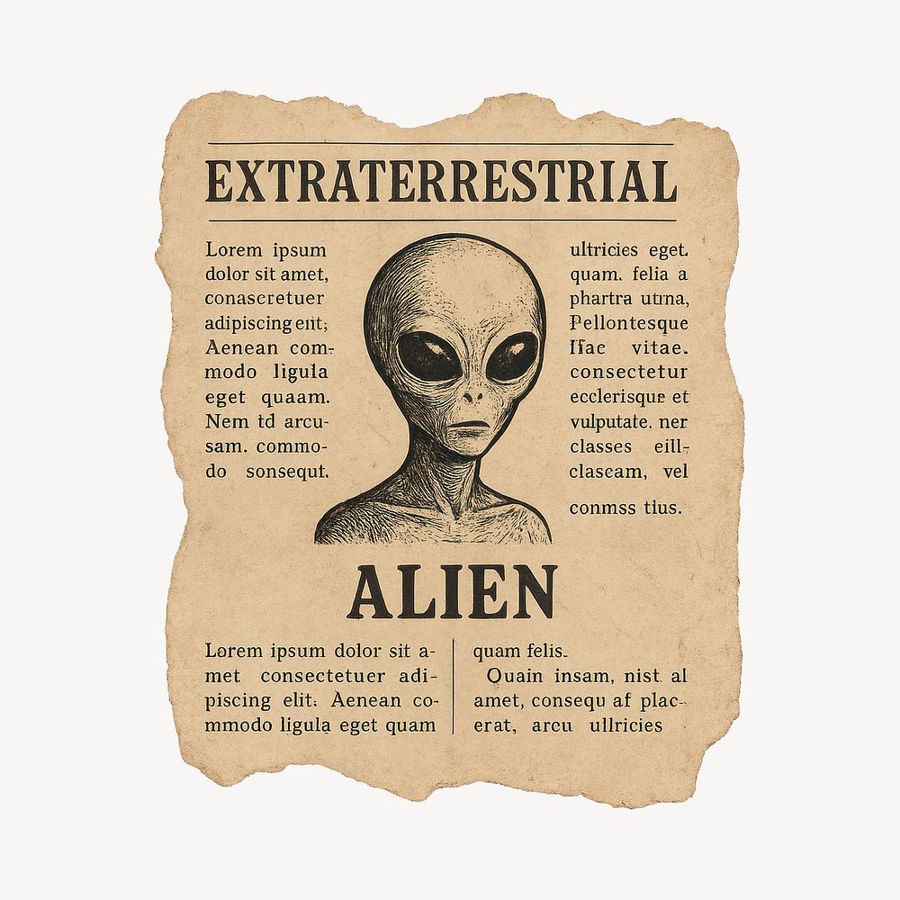 Vintage alien wanted poster illustration | Free Photo Illustration ...