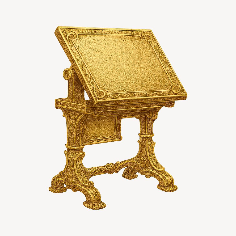 Ornate golden antique lectern | Free Photo Illustration - rawpixel