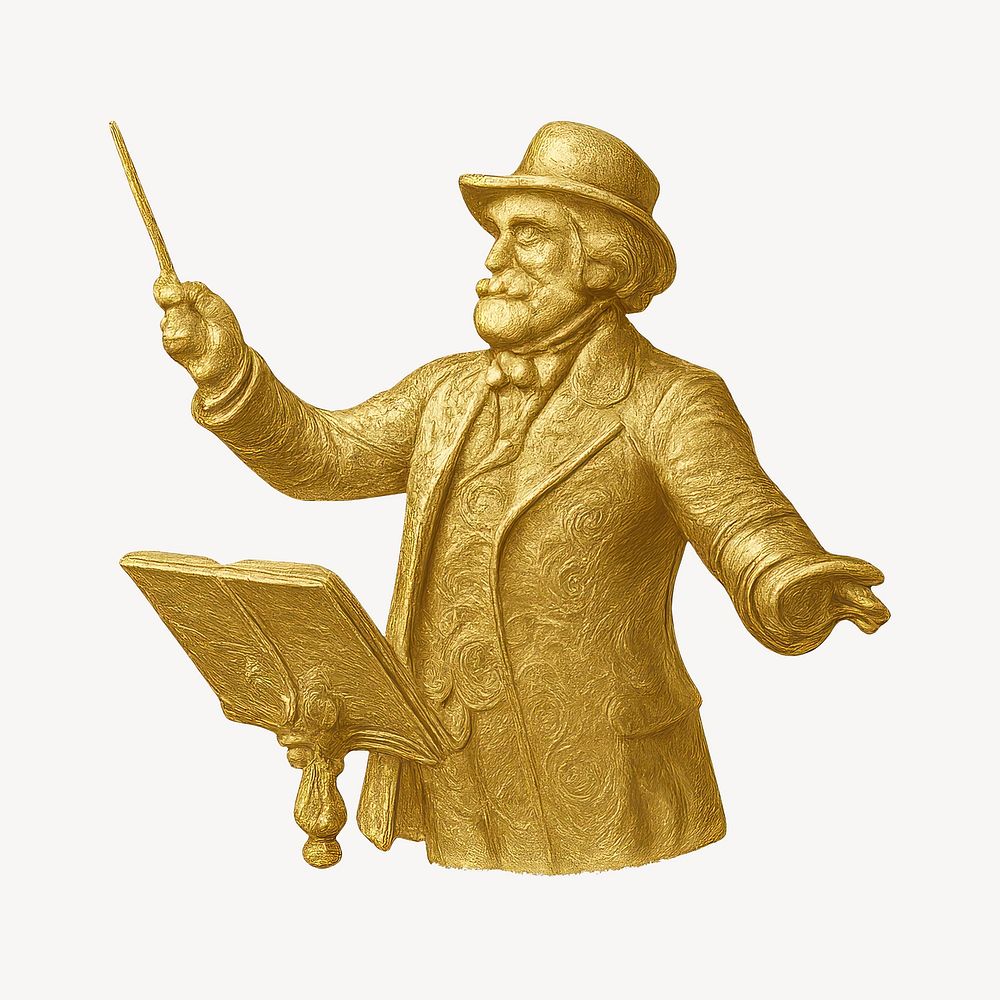 Golden conductor statue art | Free Photo Illustration - rawpixel