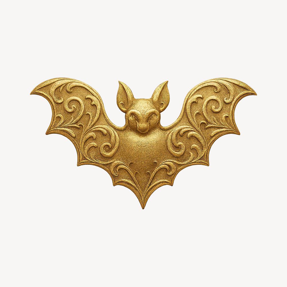 Ornate golden bat emblem | Free Photo Illustration - rawpixel