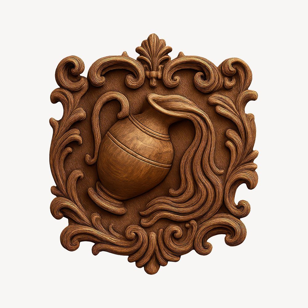 Ornate wooden carving emblem | Free Photo - rawpixel
