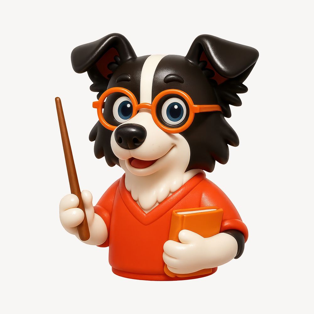 Cartoon dog teacher illustration | Free Photo Illustration - rawpixel