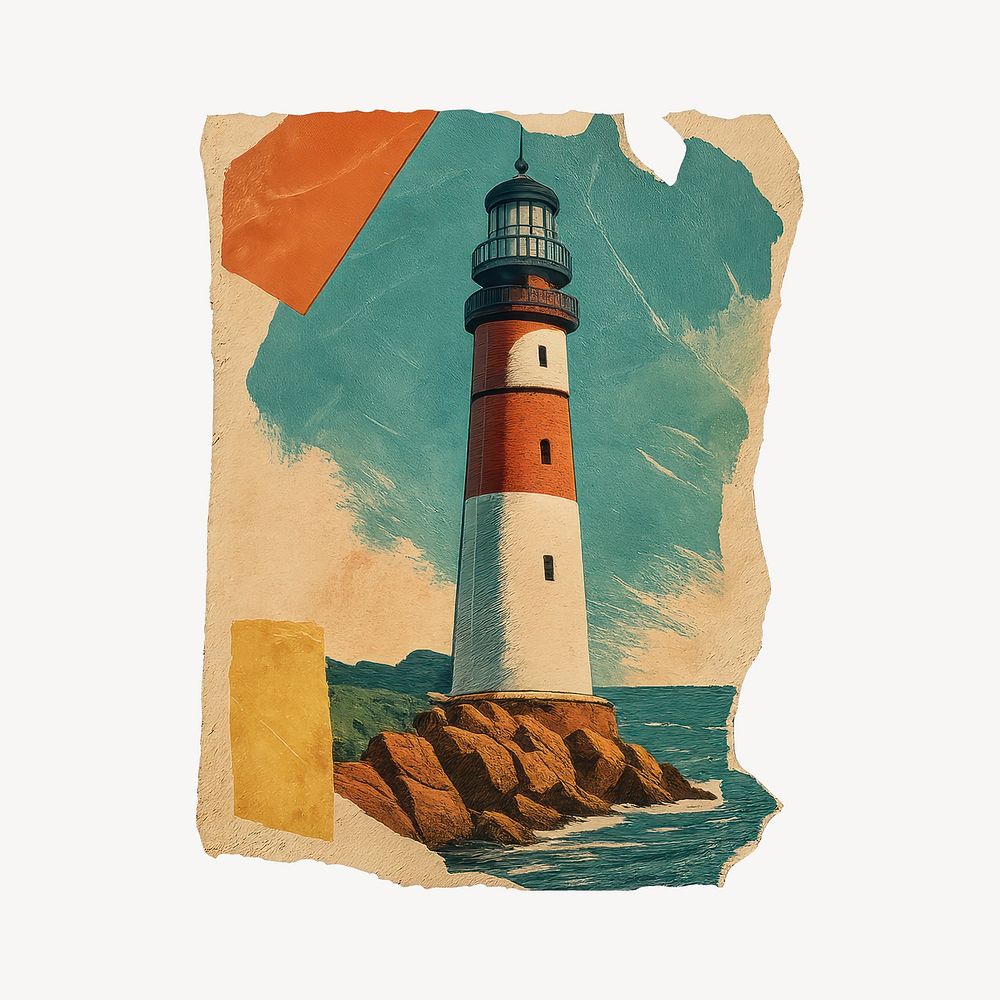 Vintage lighthouse illustration art | Free Photo Illustration - rawpixel