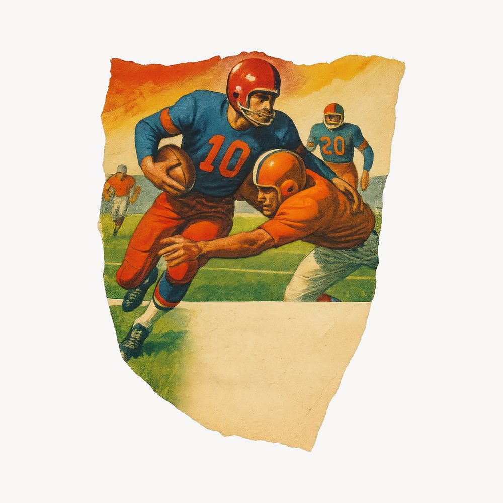 Vintage football players illustration | Free Photo Illustration - rawpixel