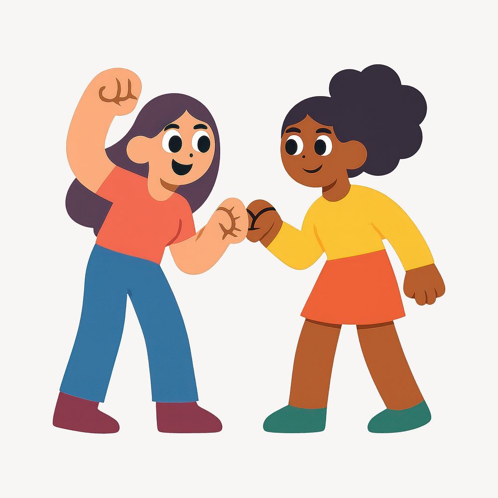 Friendly cartoon characters high-five | Free Photo Illustration - rawpixel