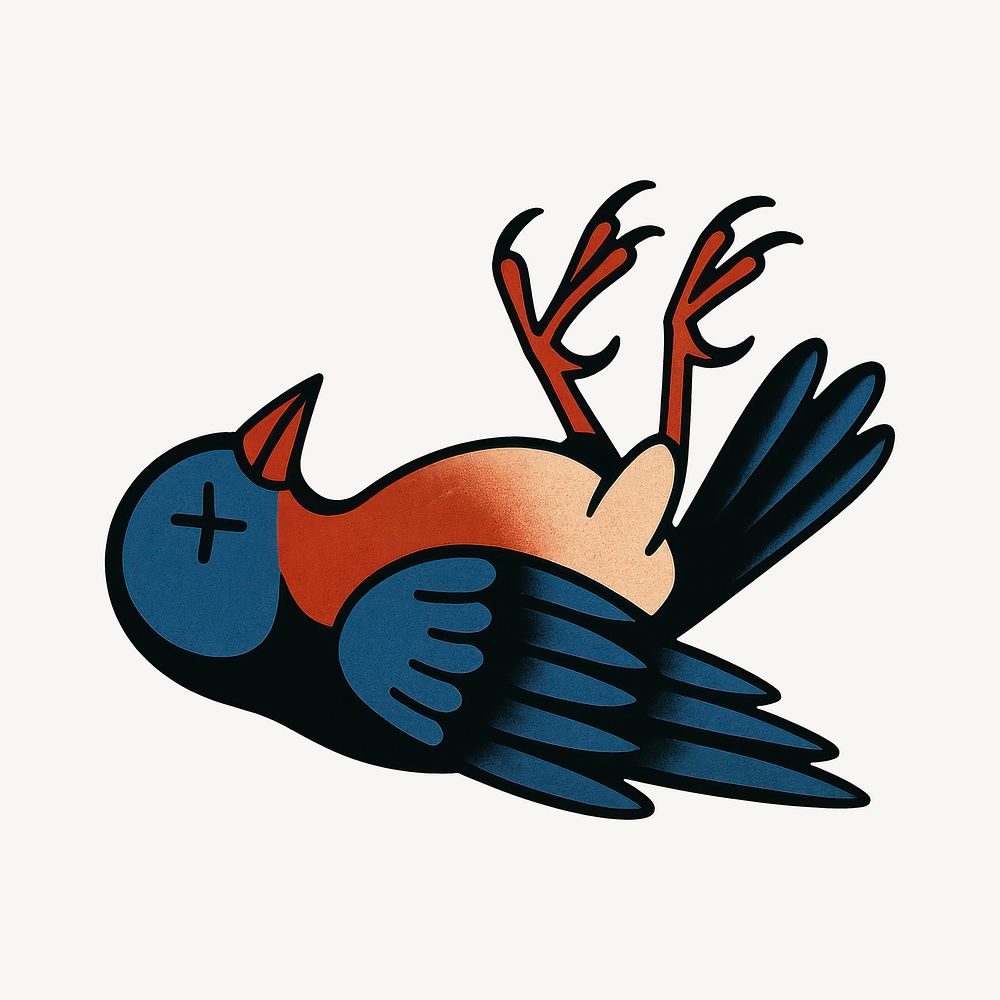Stylized fallen bird illustration | Free Photo Illustration - rawpixel