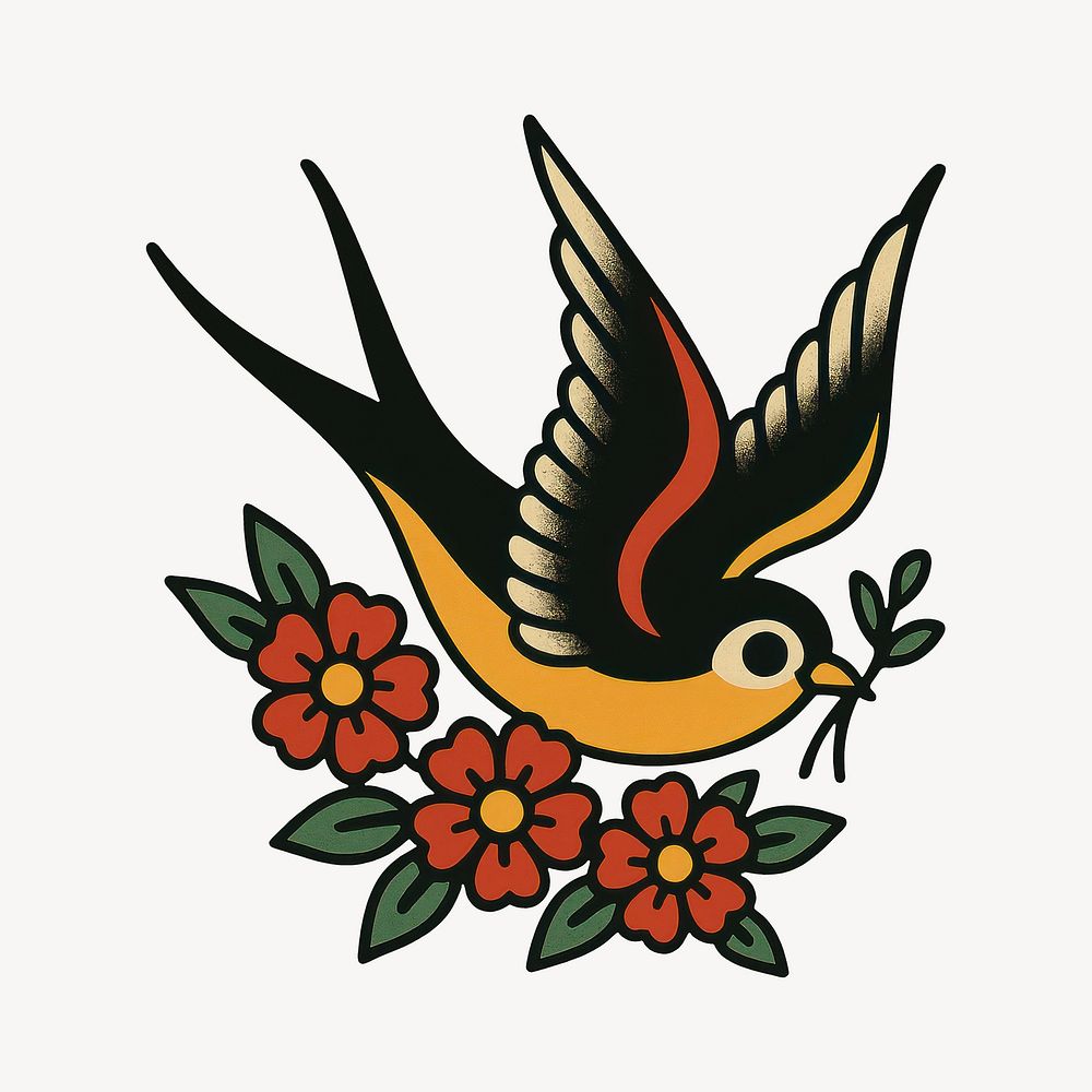 Vintage bird tattoo illustration | Free Photo Illustration - rawpixel