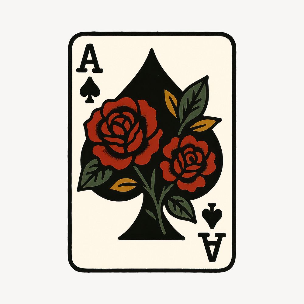 Ace of spades with roses | Free Photo Illustration - rawpixel