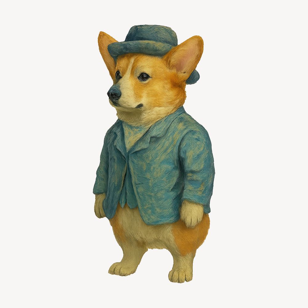 Corgi wearing vintage suit | Free Photo Illustration - rawpixel
