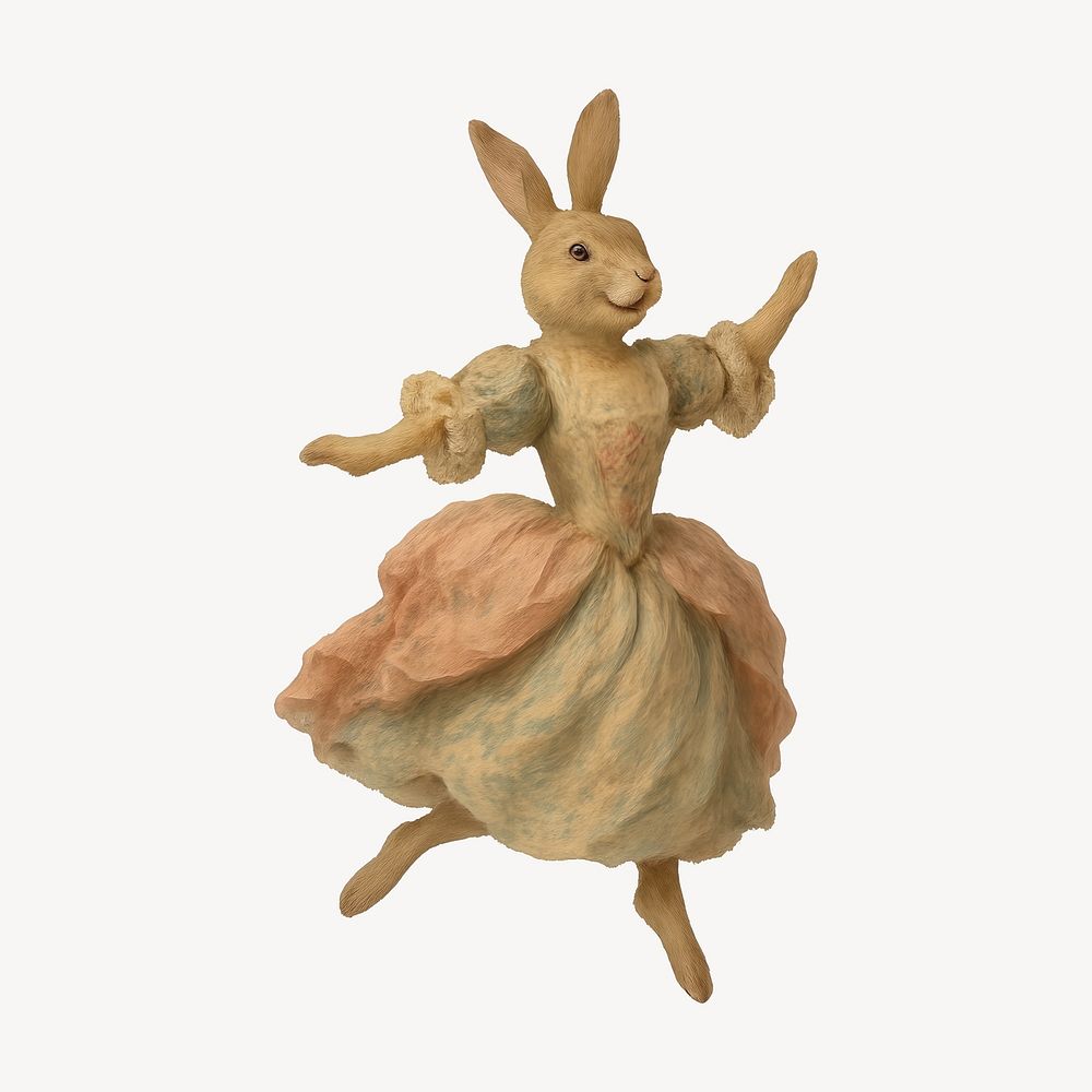 Charming dancing rabbit illustration | Free Photo Illustration - rawpixel