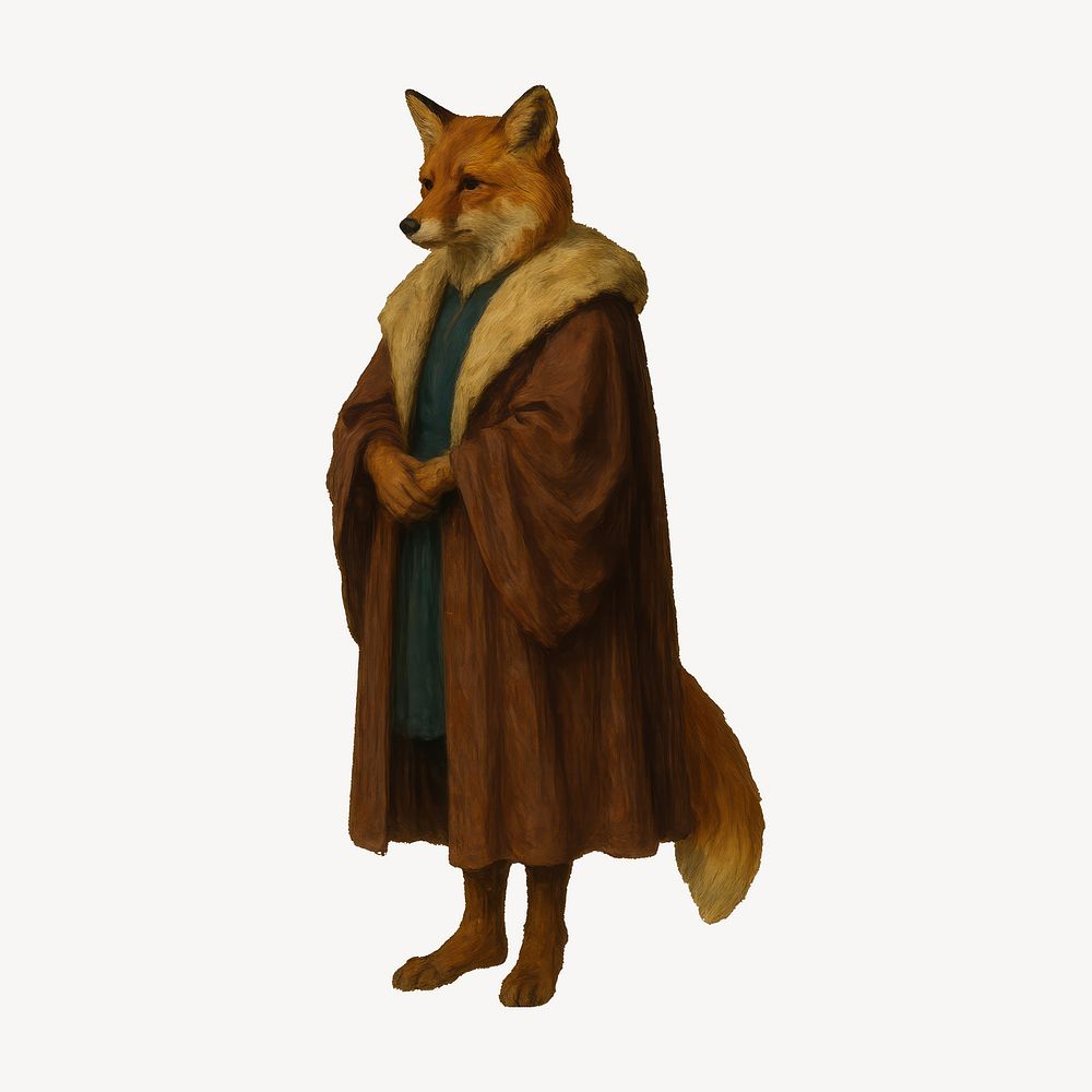 Anthropomorphic fox in robe | Free Photo Illustration - rawpixel