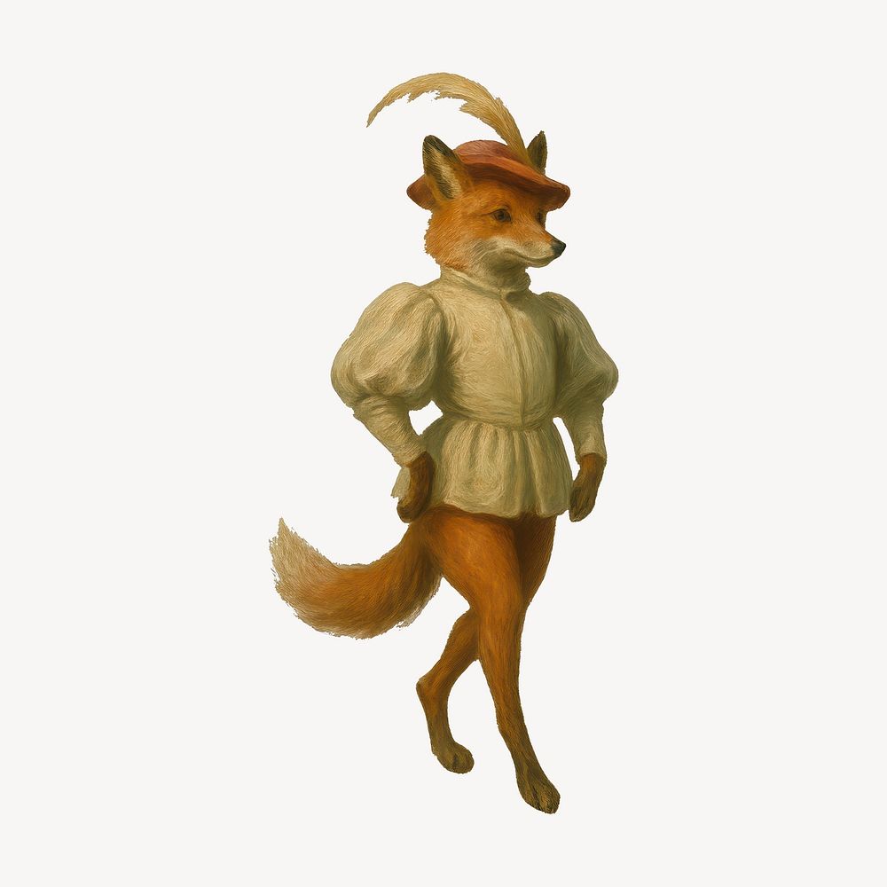 Elegant fox in Renaissance attire | Free Photo Illustration - rawpixel