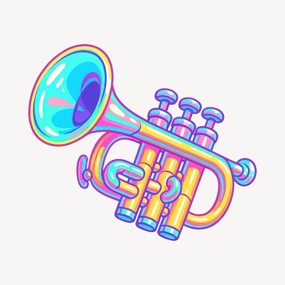 Colorful trumpet illustration PNG | Free Photo Illustration - rawpixel