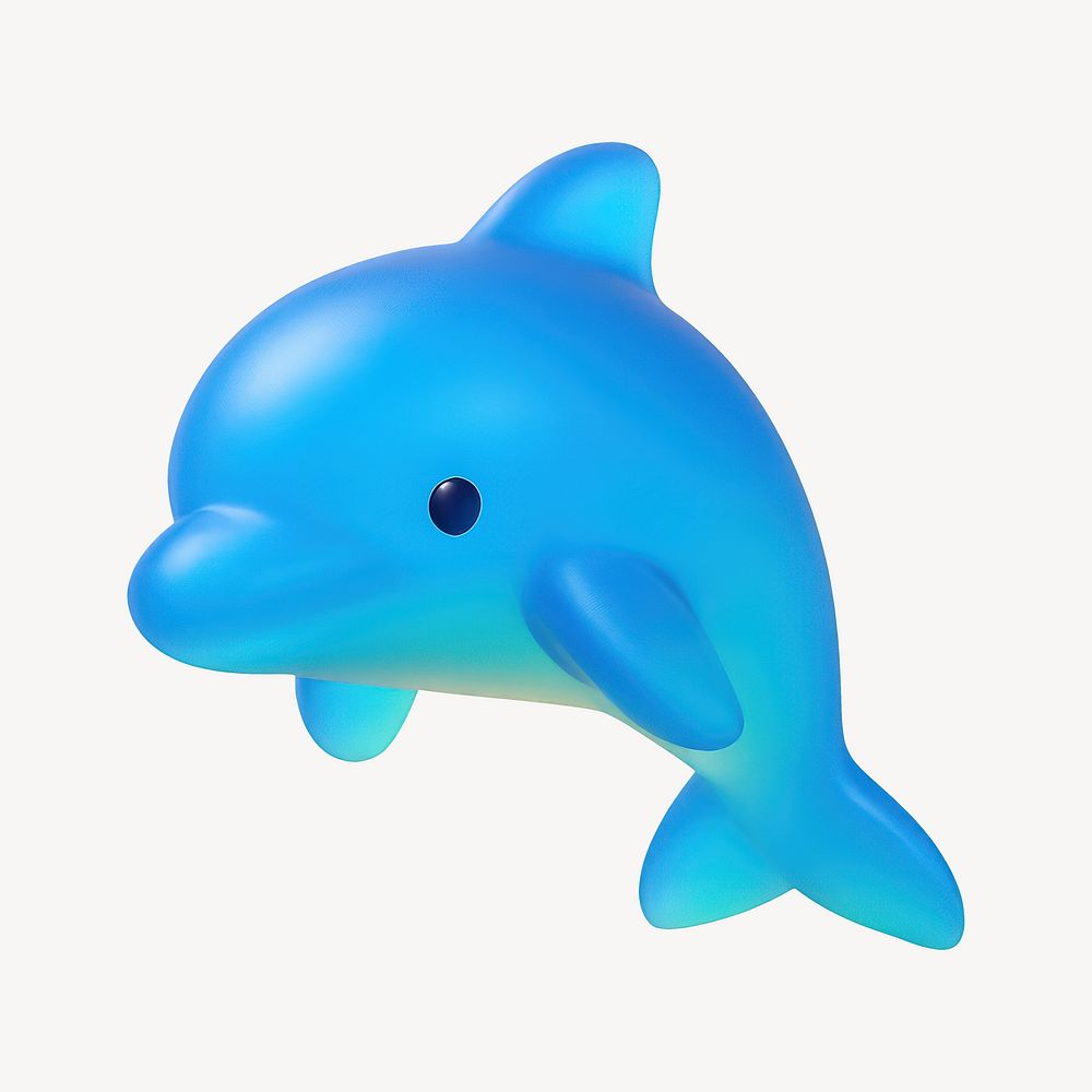 Cute 3D blue dolphin illustration | Free Photo Illustration - rawpixel