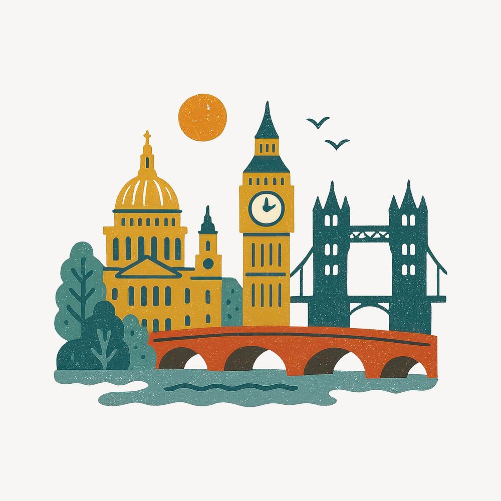 Iconic London landmarks illustration | Free Photo Illustration - rawpixel
