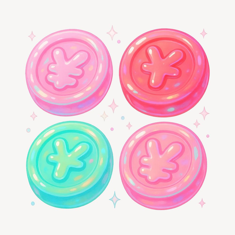 Colorful candy coins illustration | Free Photo Illustration - rawpixel