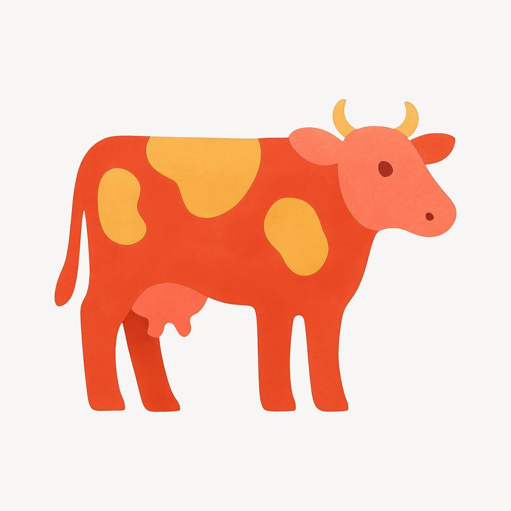 Colorful cartoon cow illustration | Free Photo Illustration - rawpixel