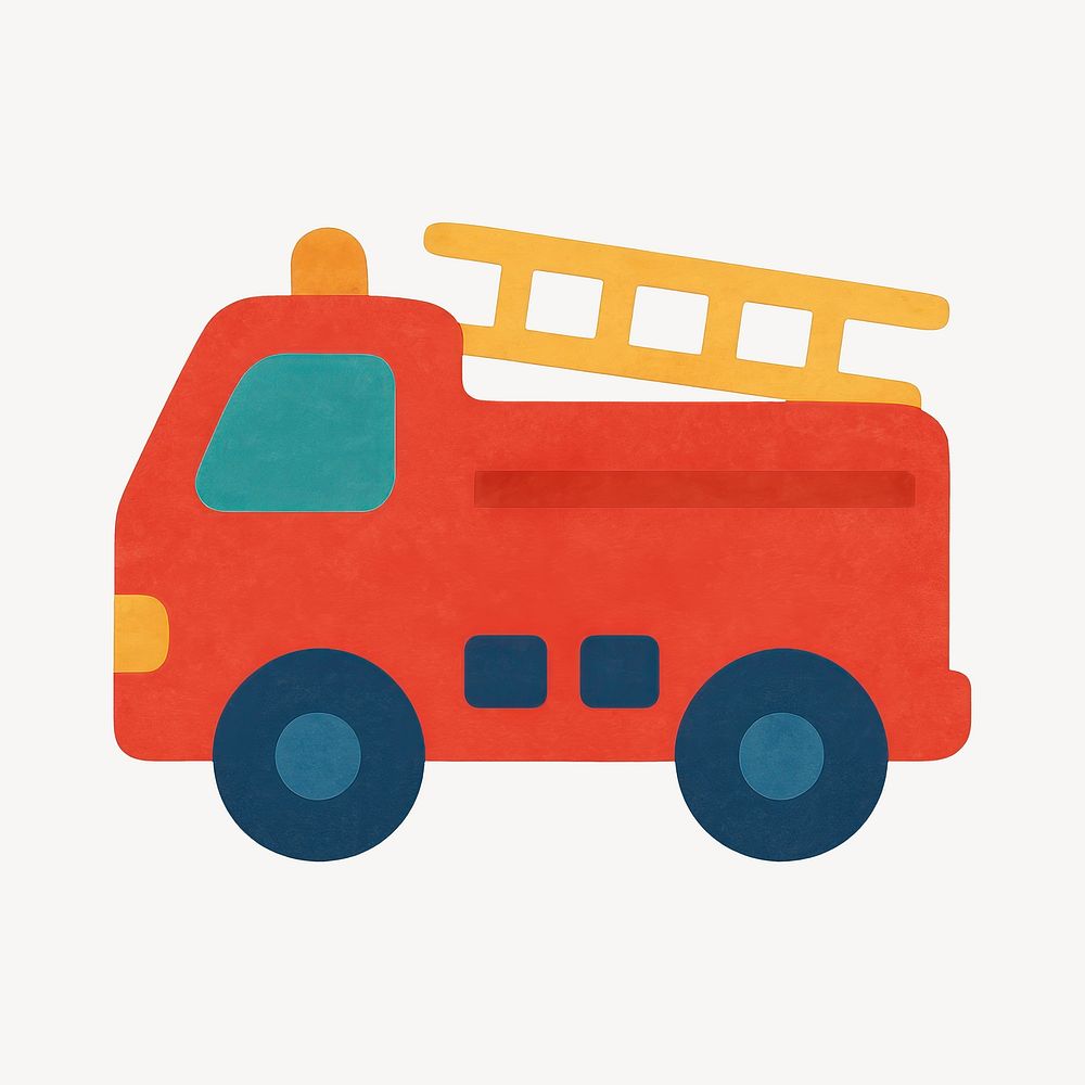 Colorful cartoon fire truck illustration | Free Photo Illustration ...