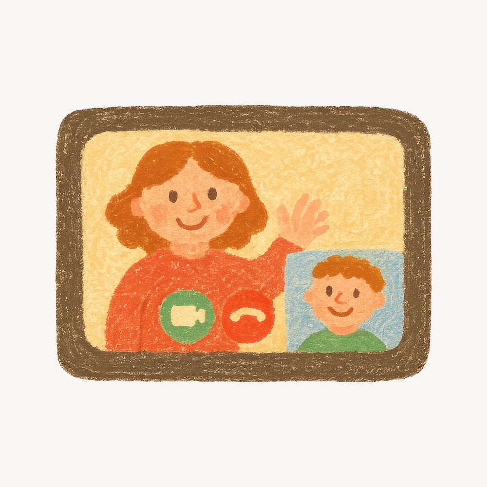 Virtual family video call illustration | Free Photo Illustration - rawpixel
