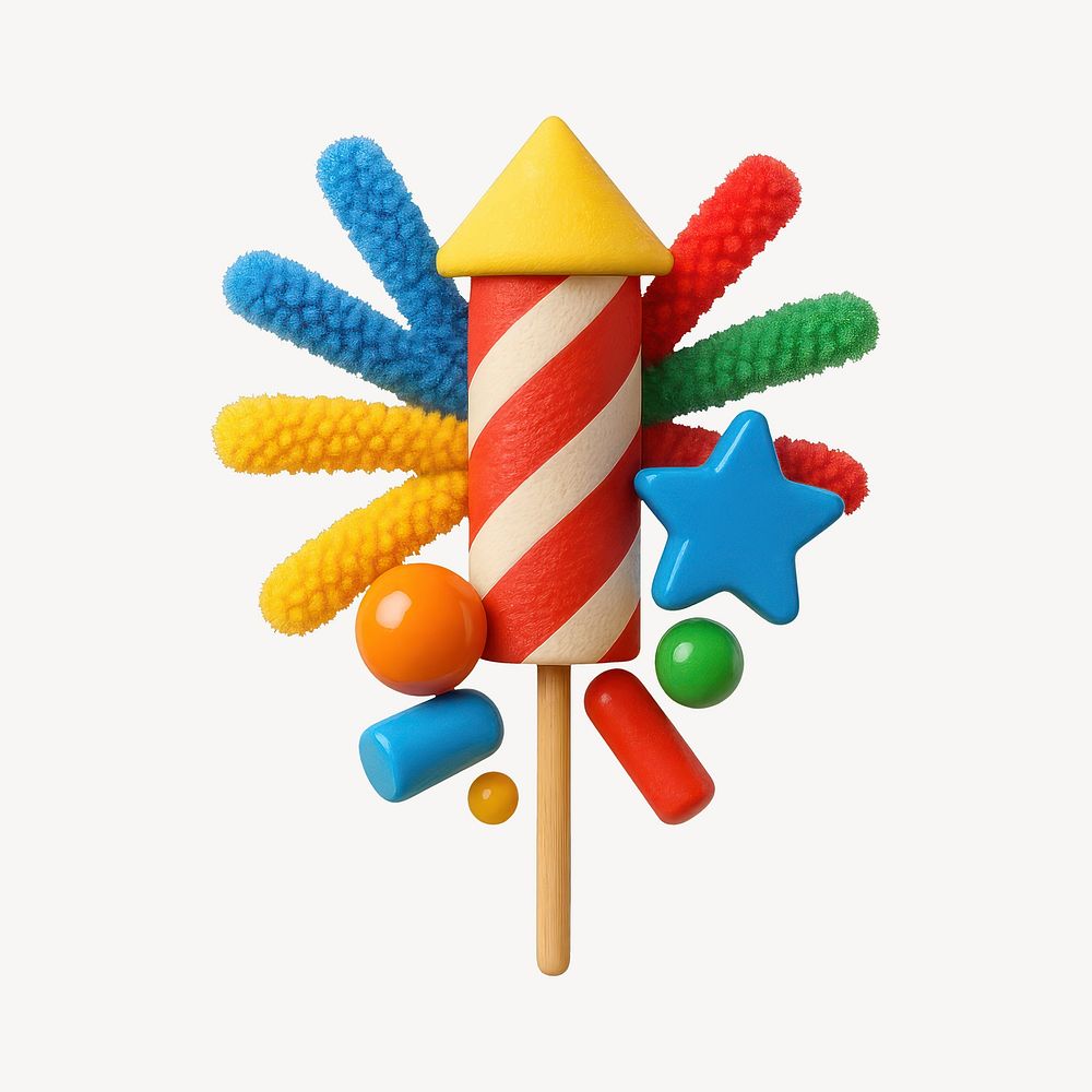 Colorful candy rocket illustration | Free Photo Illustration - rawpixel