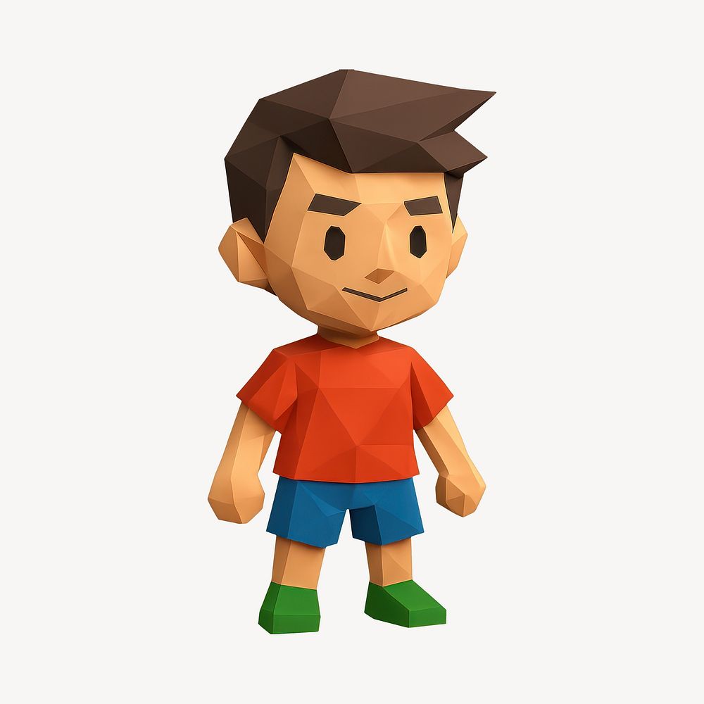 Low-poly 3D cartoon character | Free Photo Illustration - rawpixel