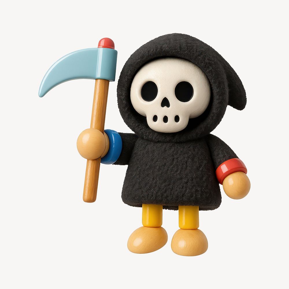 Cute wooden grim reaper toy | Free Photo Illustration - rawpixel