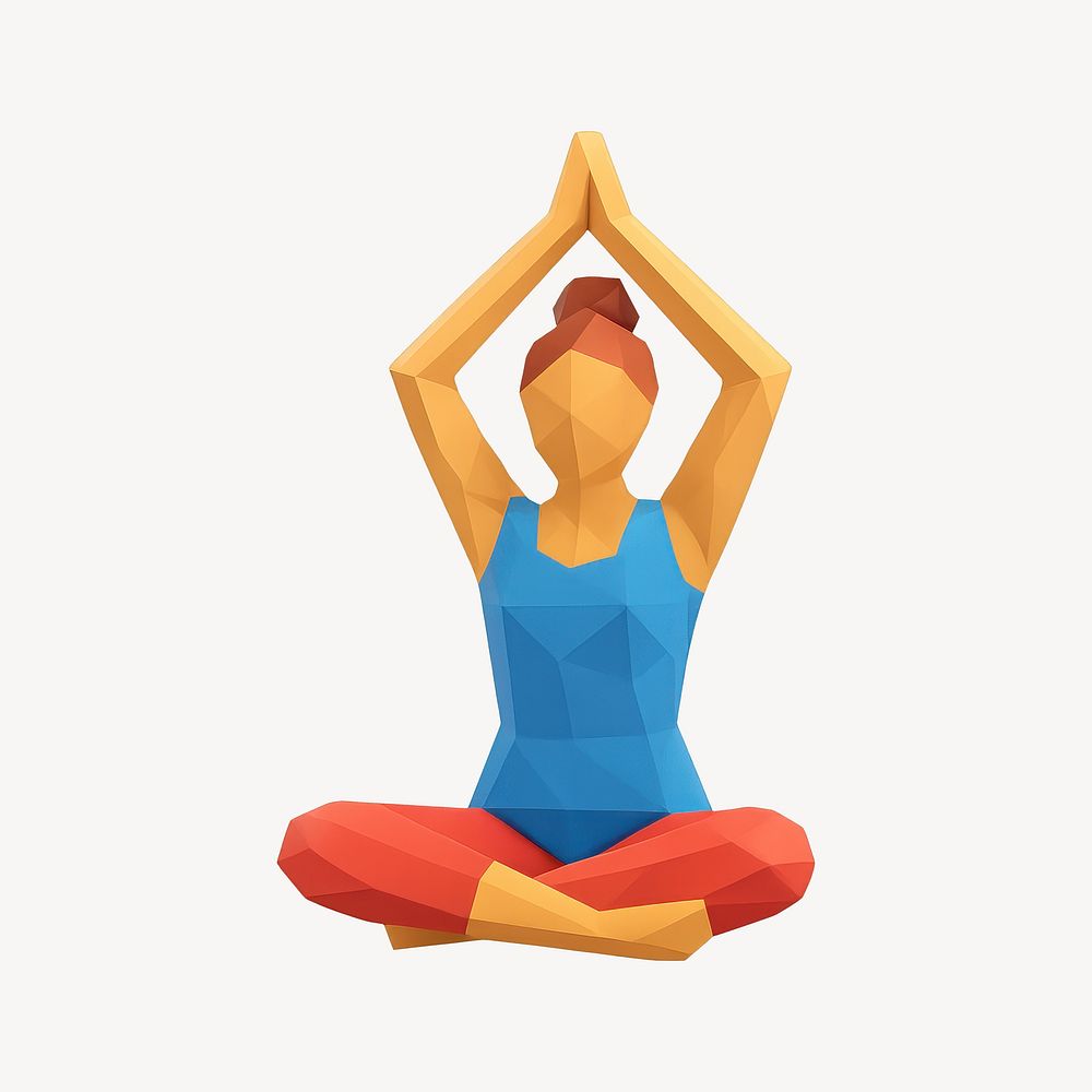 Geometric yoga pose illustration | Free Photo Illustration - rawpixel