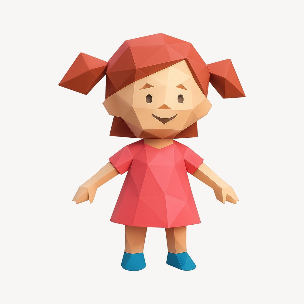 3D polygonal girl character design | Free Photo Illustration - rawpixel