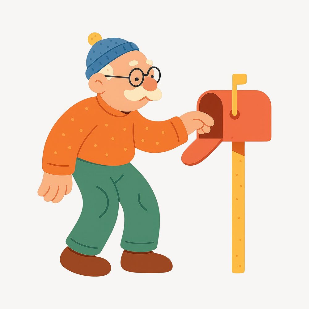 Elderly man checking mailbox | Free Photo Illustration - rawpixel