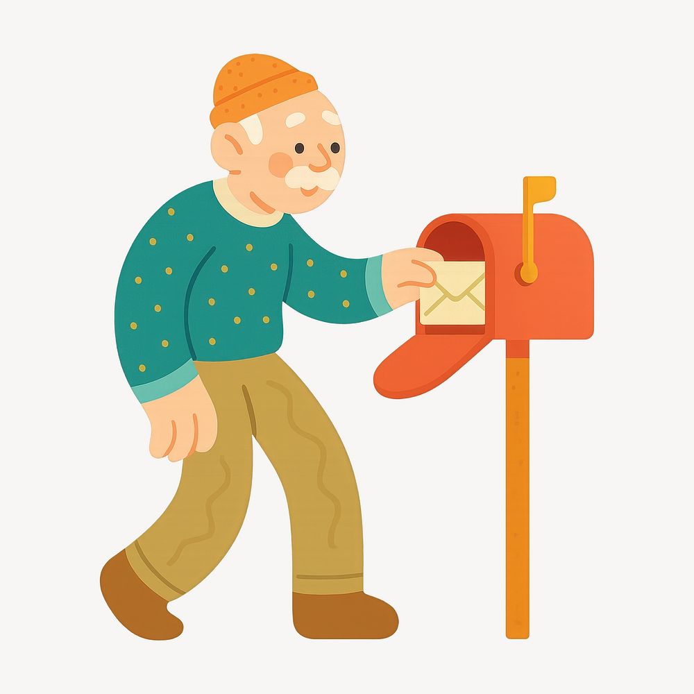 Elderly man checking mailbox | Free Photo Illustration - rawpixel