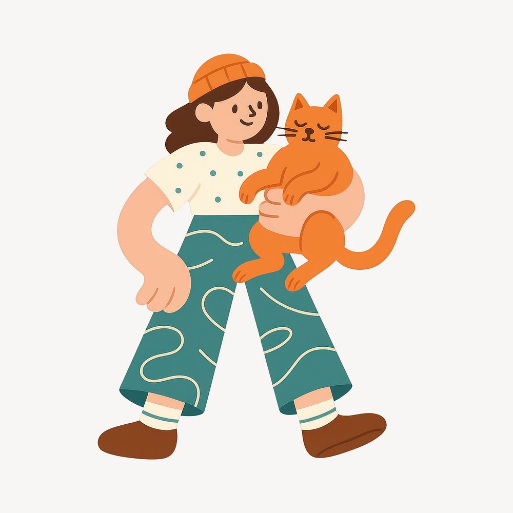 Happy person holding cat | Free Photo Illustration - rawpixel