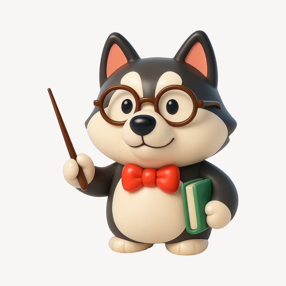 Cute cartoon dog teacher illustration | Free Photo Illustration - rawpixel